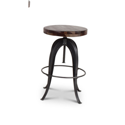17 Stories Grigor Swivel Solid Wood Adjustable Height Stool & Reviews ...