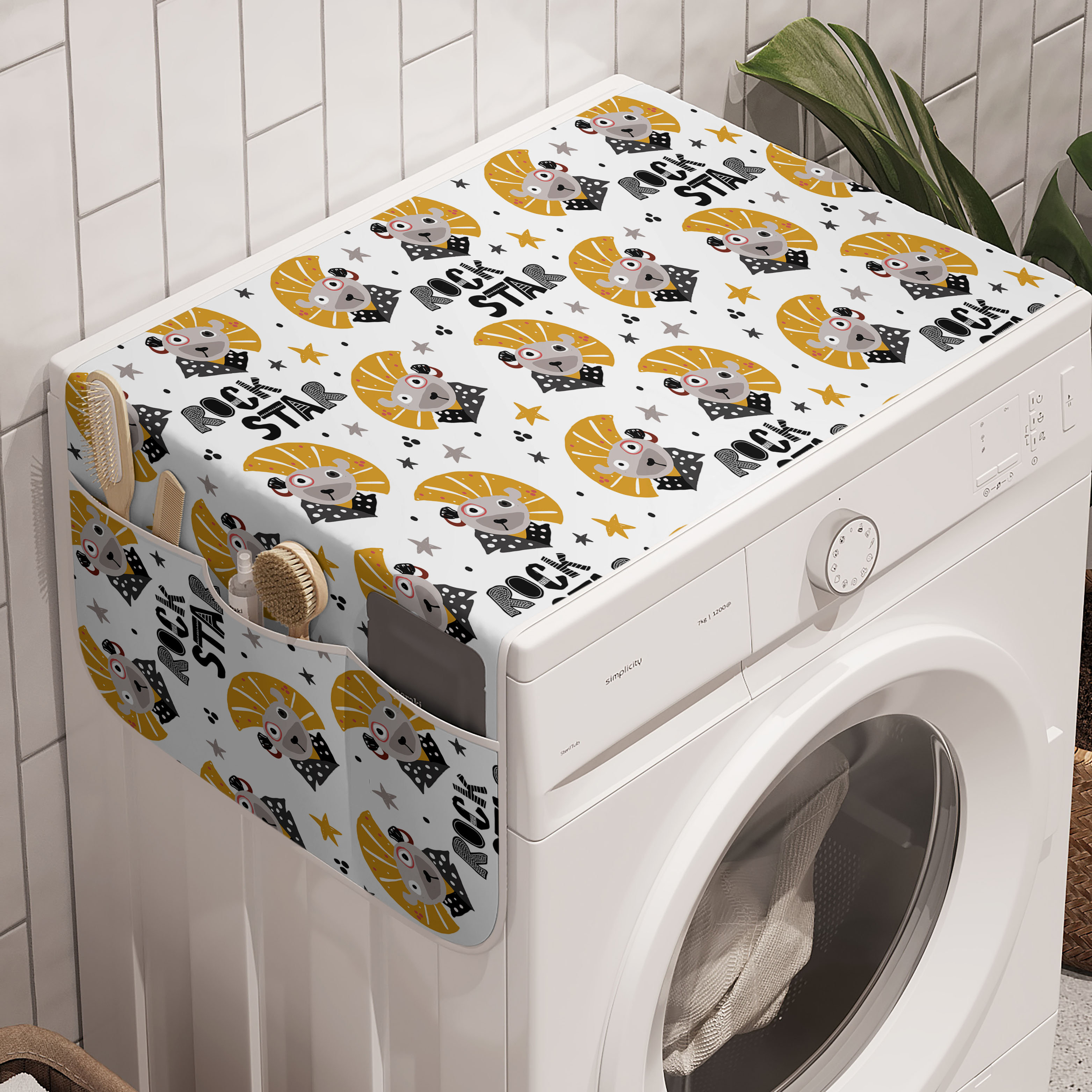 East Urban Home Lion Washing Machine Organizer Pack of 2 47" x 18.5 ...