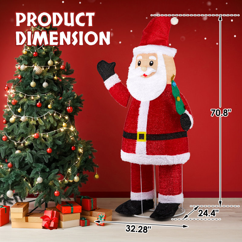The Holiday Aisle® 6ft Lighted Santa Christmas Yard Decoration ...
