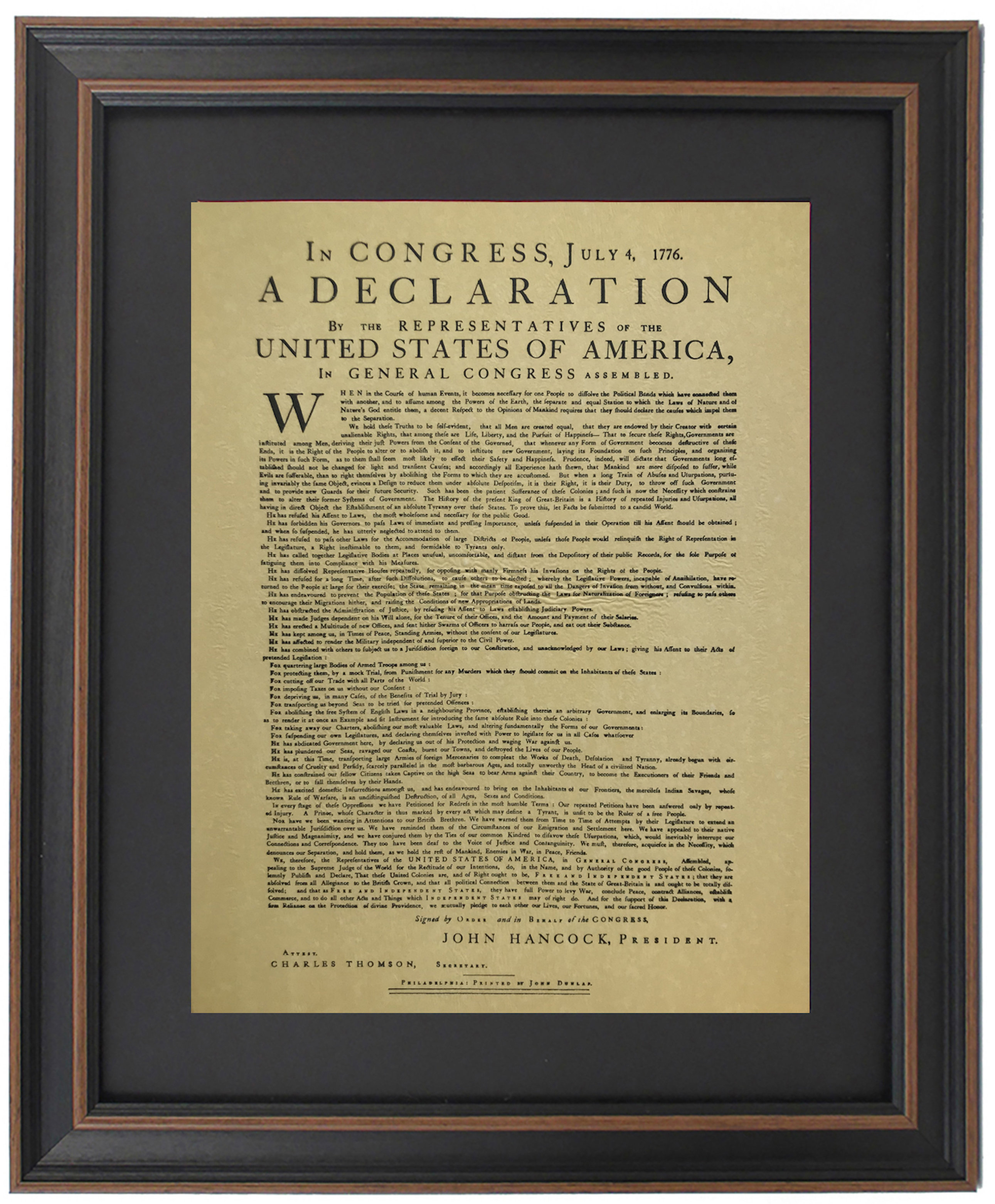 Alcott Hill® Dunlap Broadside - Declaration of Independence | Framed ...