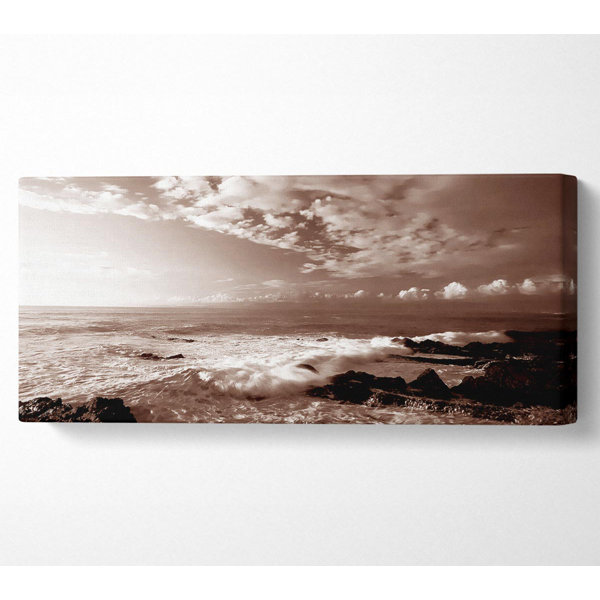 Highland Dunes Ocean Mist Sepia - Wrapped Canvas Art Prints | Wayfair.co.uk