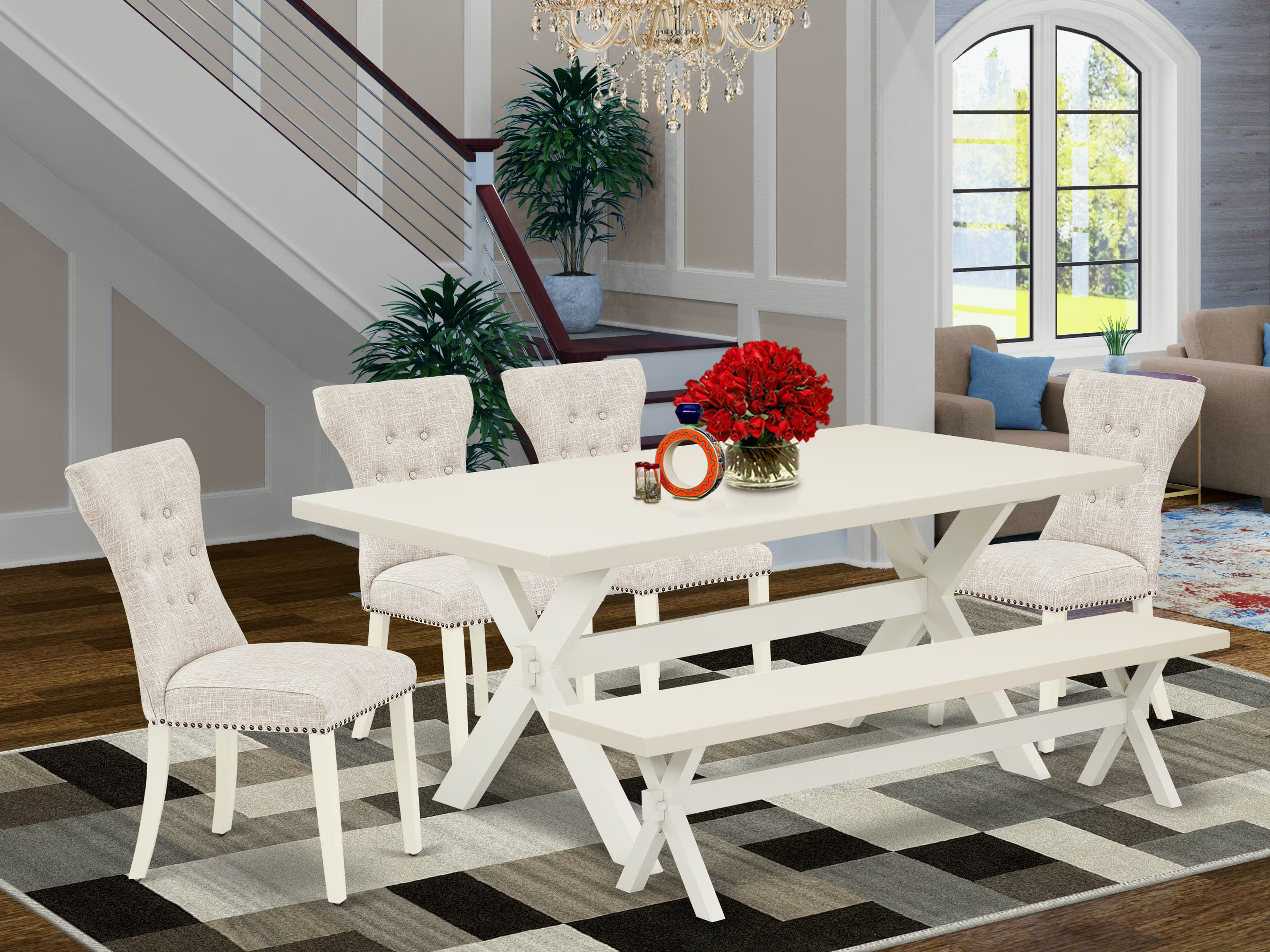 Red Barrel Studio® 0E48ACFA9FEE4BD4990D635CA109C289 6-Pc Dining Table ...