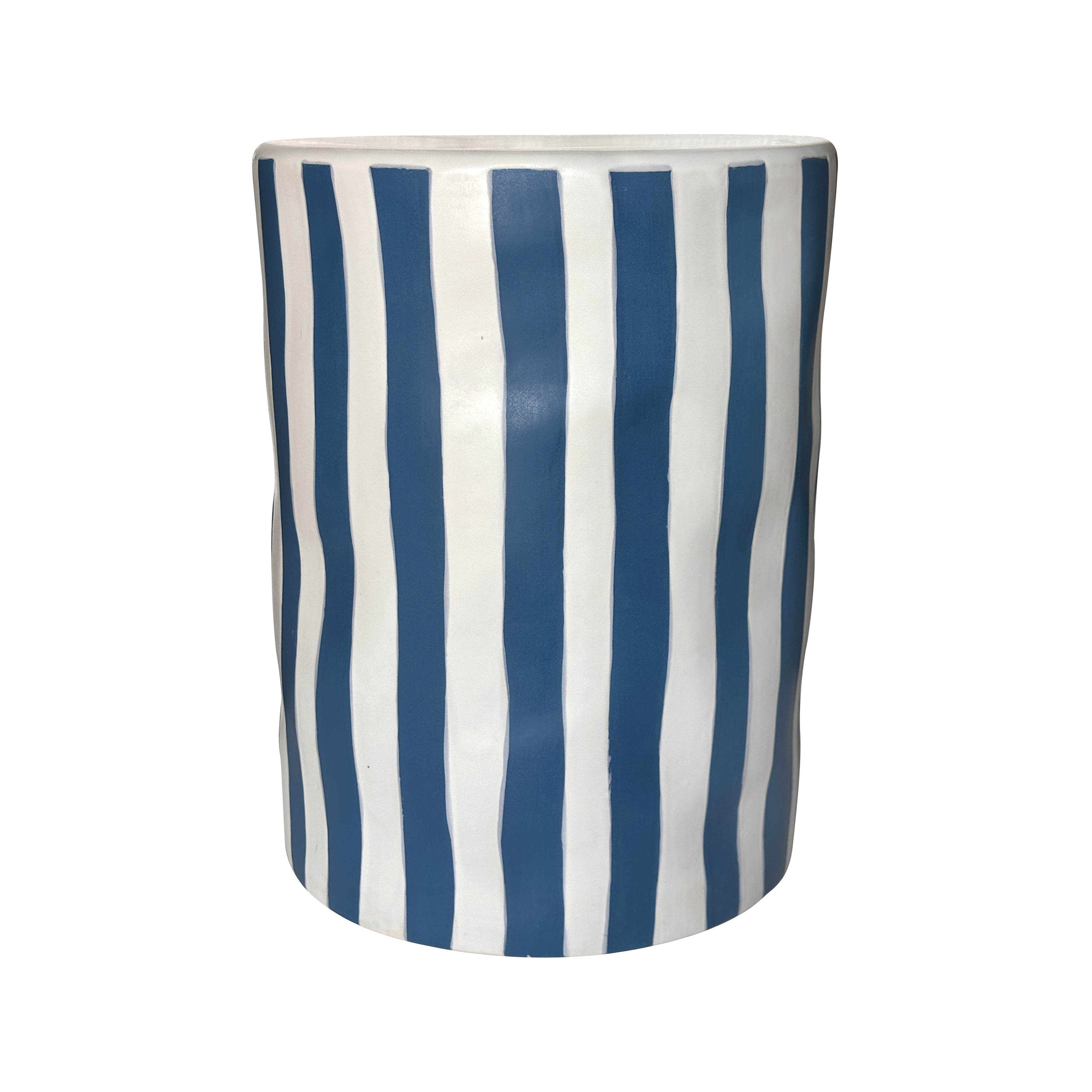 Latitude Run® Tempest Ceramic Table In Blue Stripes | Wayfair