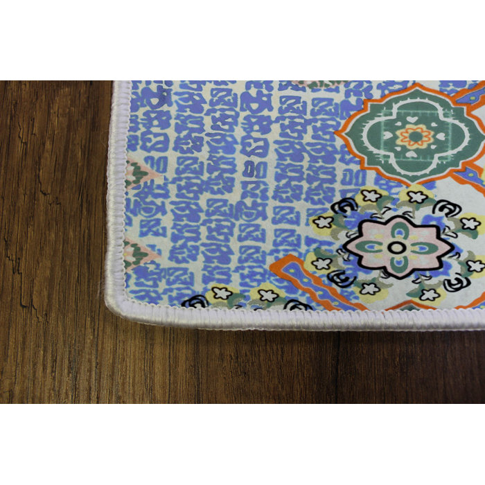 Bless international Machine Tufted Green/Blue/Orange Rug | Wayfair