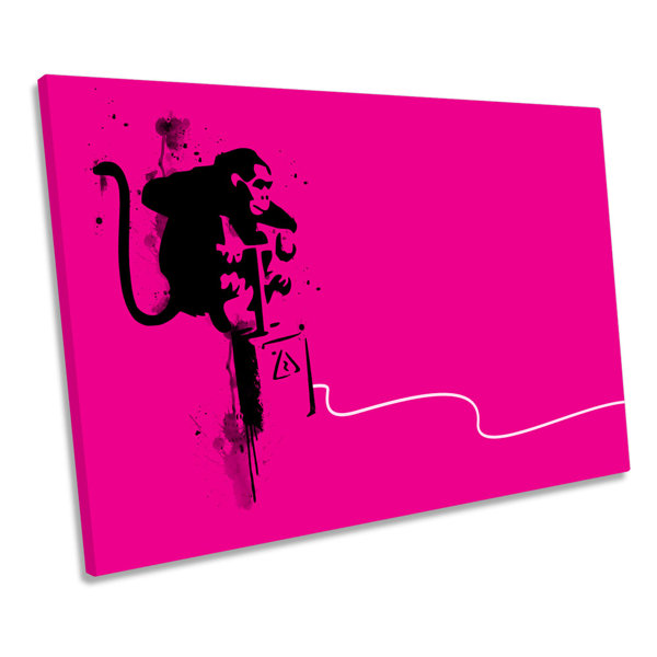 Happy Larry Monkey Detonator by Banksy - Wrapped Canvas Graphic Art ...