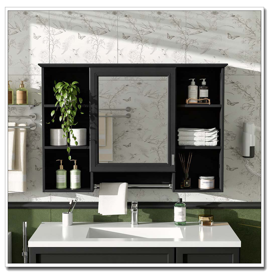 Red Barrel Studio® 3-in-1 Wall Mounted Mirror Medicine Cabinet with ...