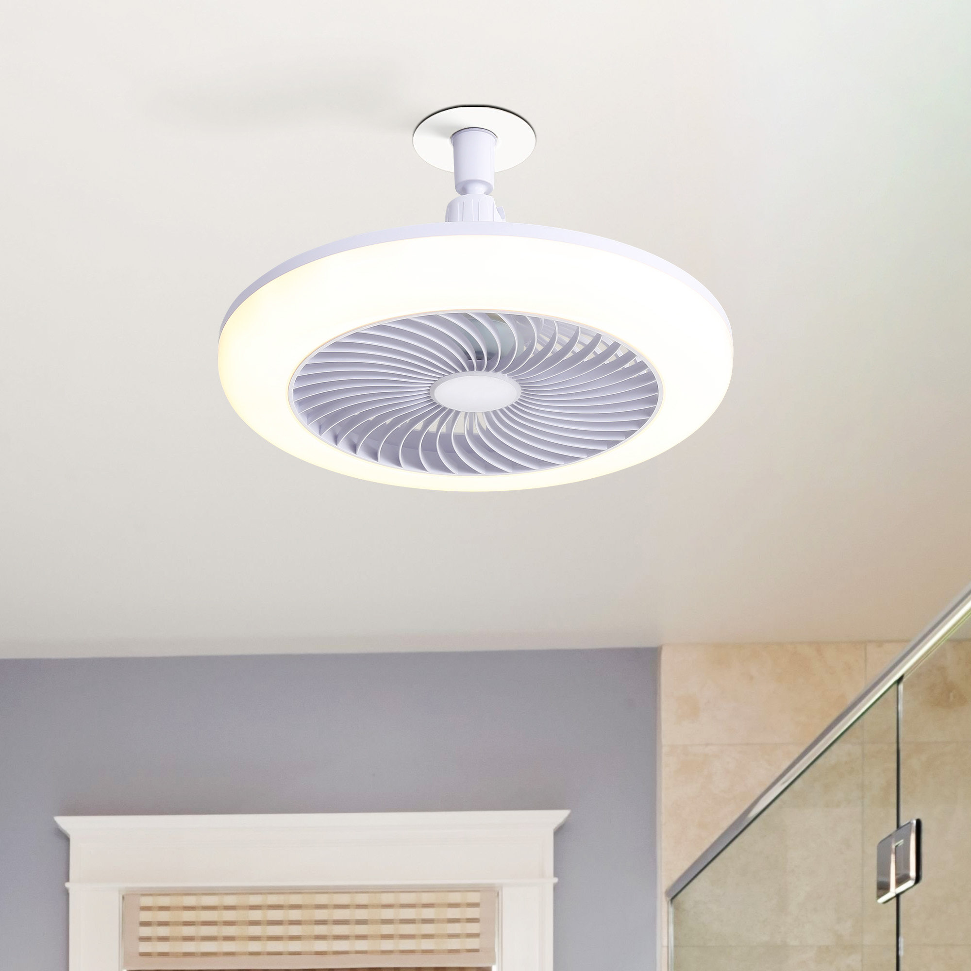 Latitude Run® Mini Size 8 Inch Enclosed Socket E26 Ceiling Fan Light 3 ...