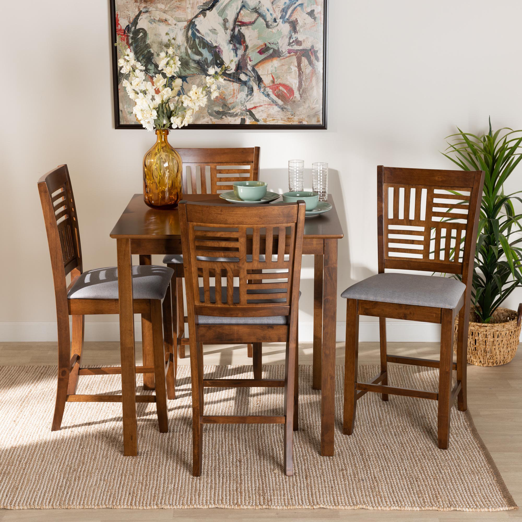 Red Barrel Studio® Elette Square 35.4'' L x 35.4'' W Dining Set | Wayfair