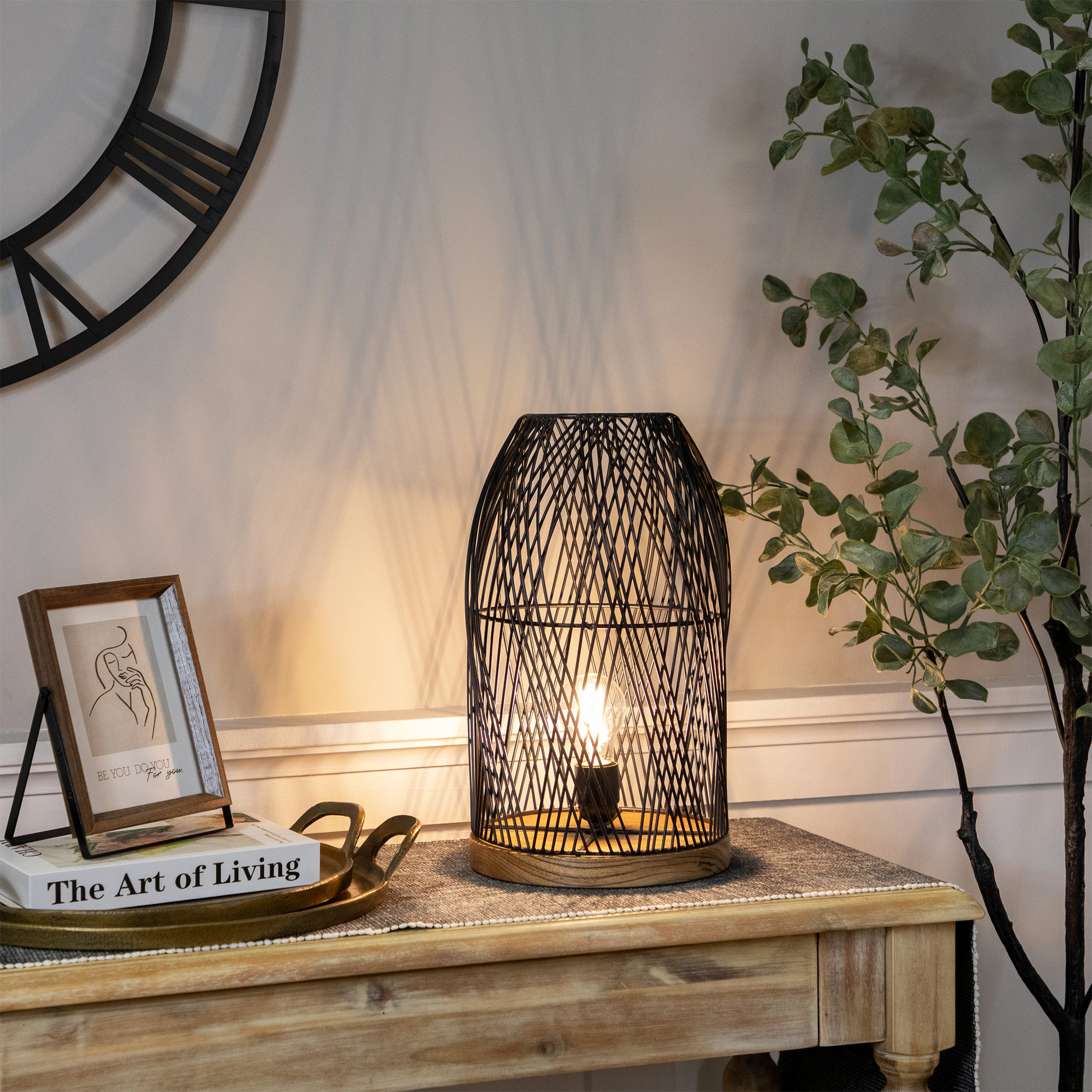 Northlight Seasonal Iron Cage-Style Table Lamp With Base - 15.25 ...