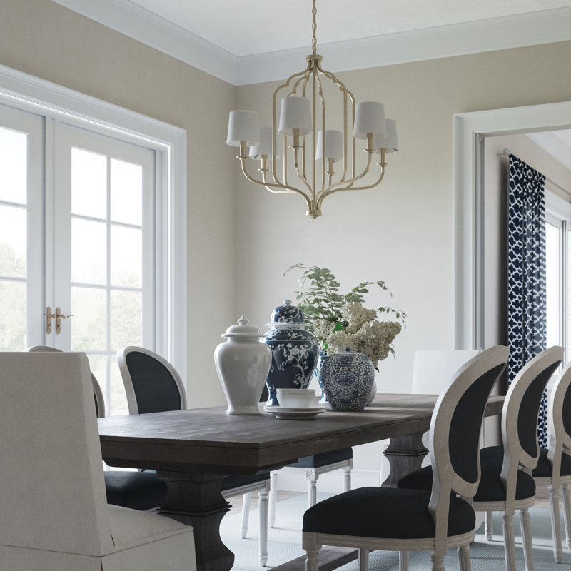 Willa Arlo™ Interiors Bathild 6 - Light Shaded Classic Chandelier ...
