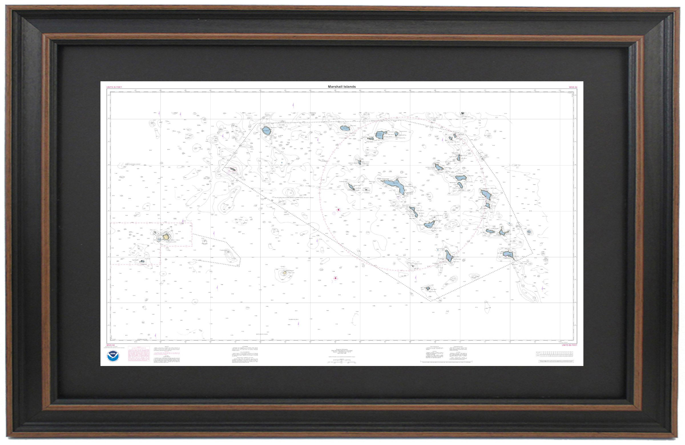 Longshore Tides Marshall Islands | Vintage Nautical Chart | Framed ...
