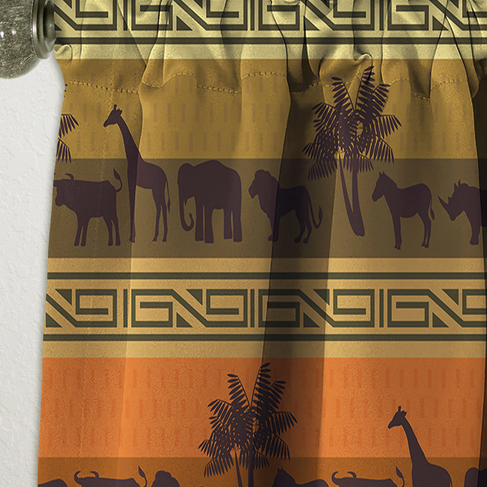 East Urban Home African Wildlife with Ethnic Pattern - Animal Print ...
