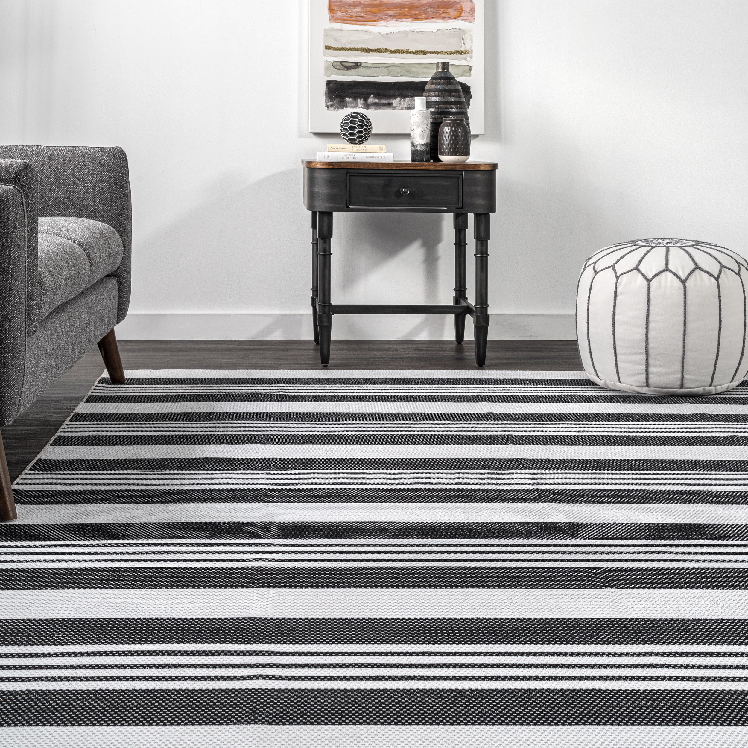 Latitude Run® Lena Machine Washable Striped Area Rug & Reviews ...