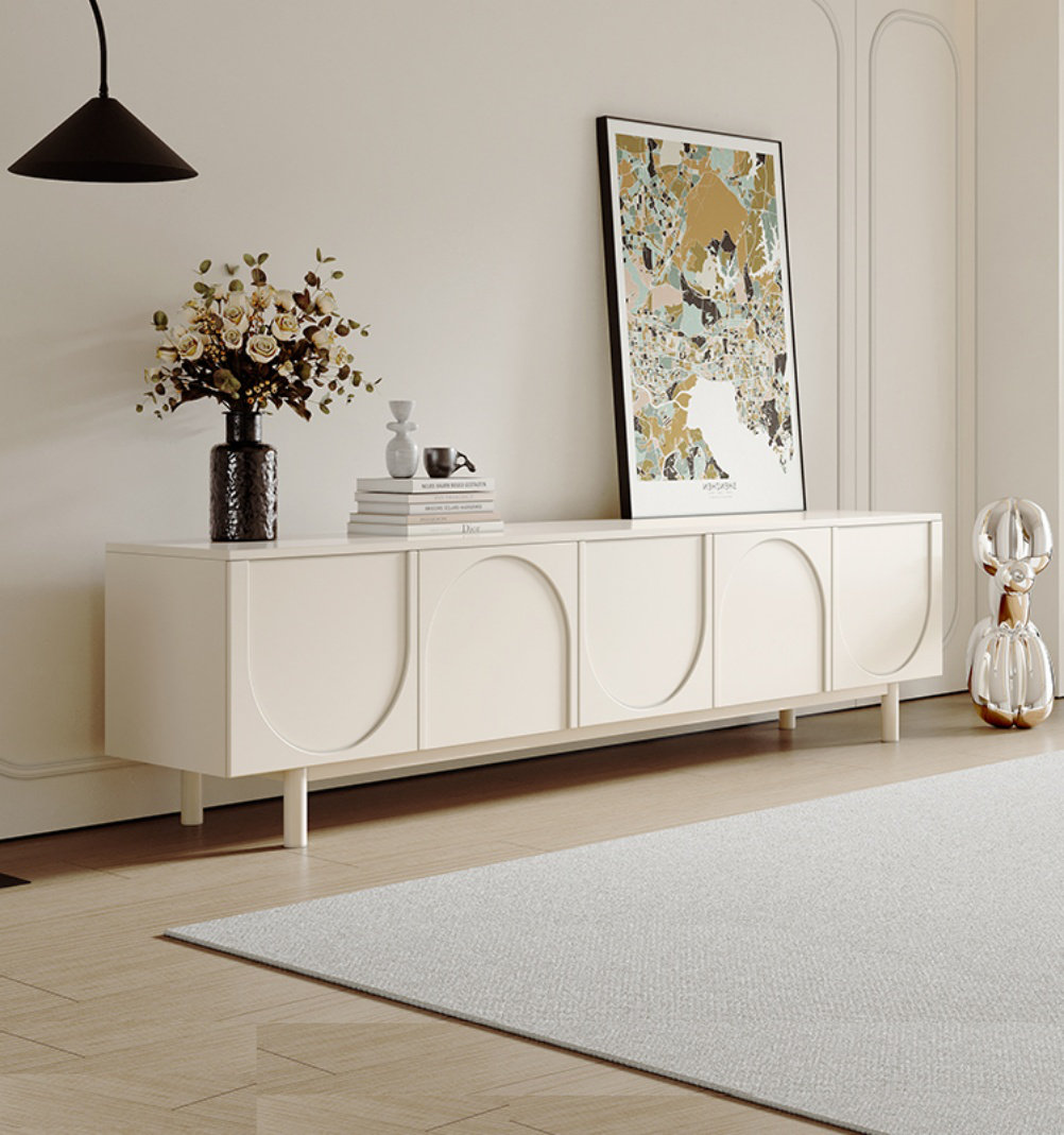 Dream cabinet Simple White TV Cabinet 86.6'' W Storage Credenza | Wayfair