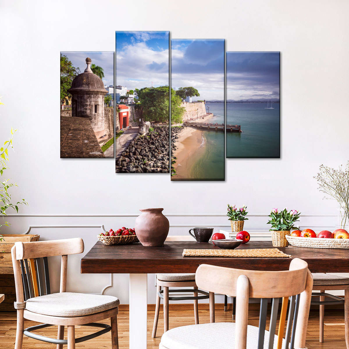 Dovecove Puerto Rico Beach San Juan Puerto Rico On Canvas 4 Pieces ...
