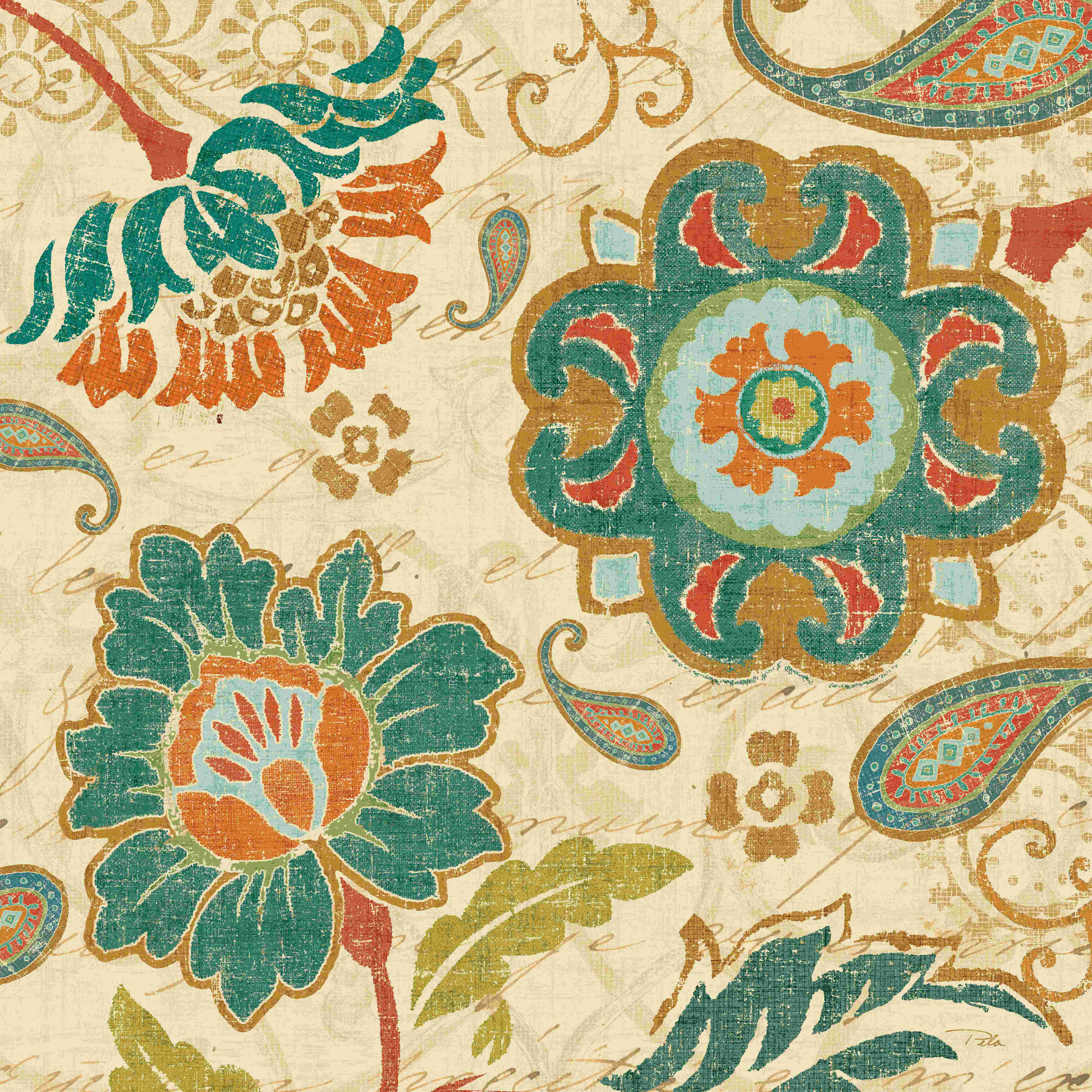 Bungalow Rose Fall Paisley III by Pela - Wrapped Canvas Print | Wayfair