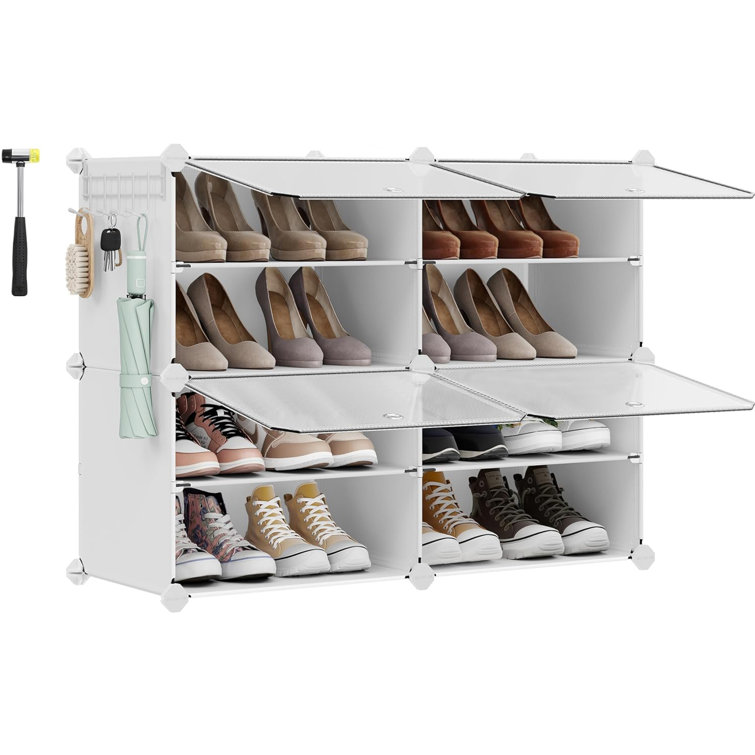 Rebrilliant 16 Pair Stackable Shoe Storage Box | Wayfair