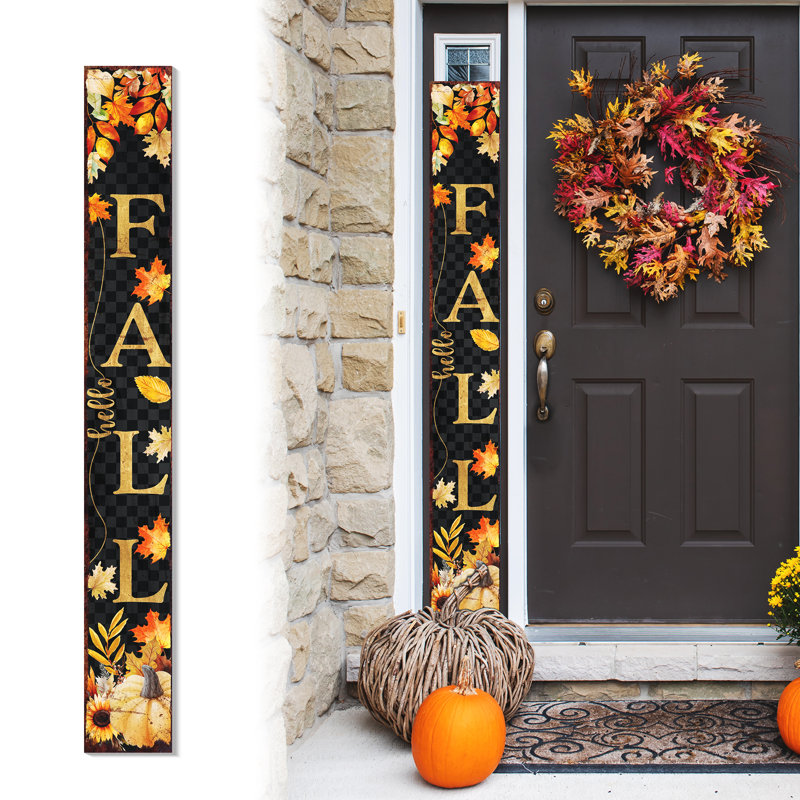 Winston Porter Hello Fall Porch Sign - Front Porch Fall Welcome Sign ...