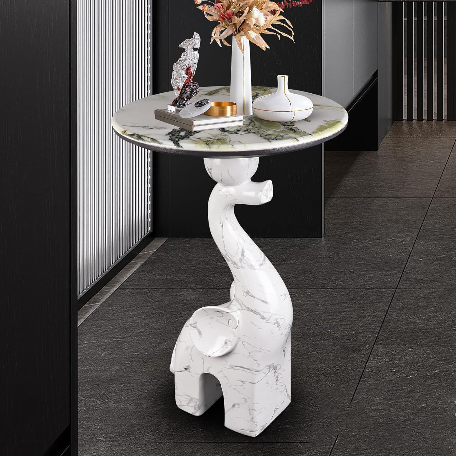 Ivy Bronx End Tables Living Room - Side Table with Art Base Nightstand ...