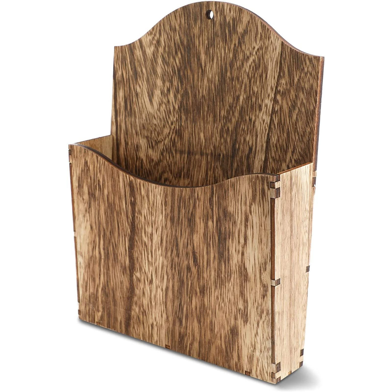 Gracie Oaks Rustic Wooden Wall Mounted Magazine Rack And Document ...