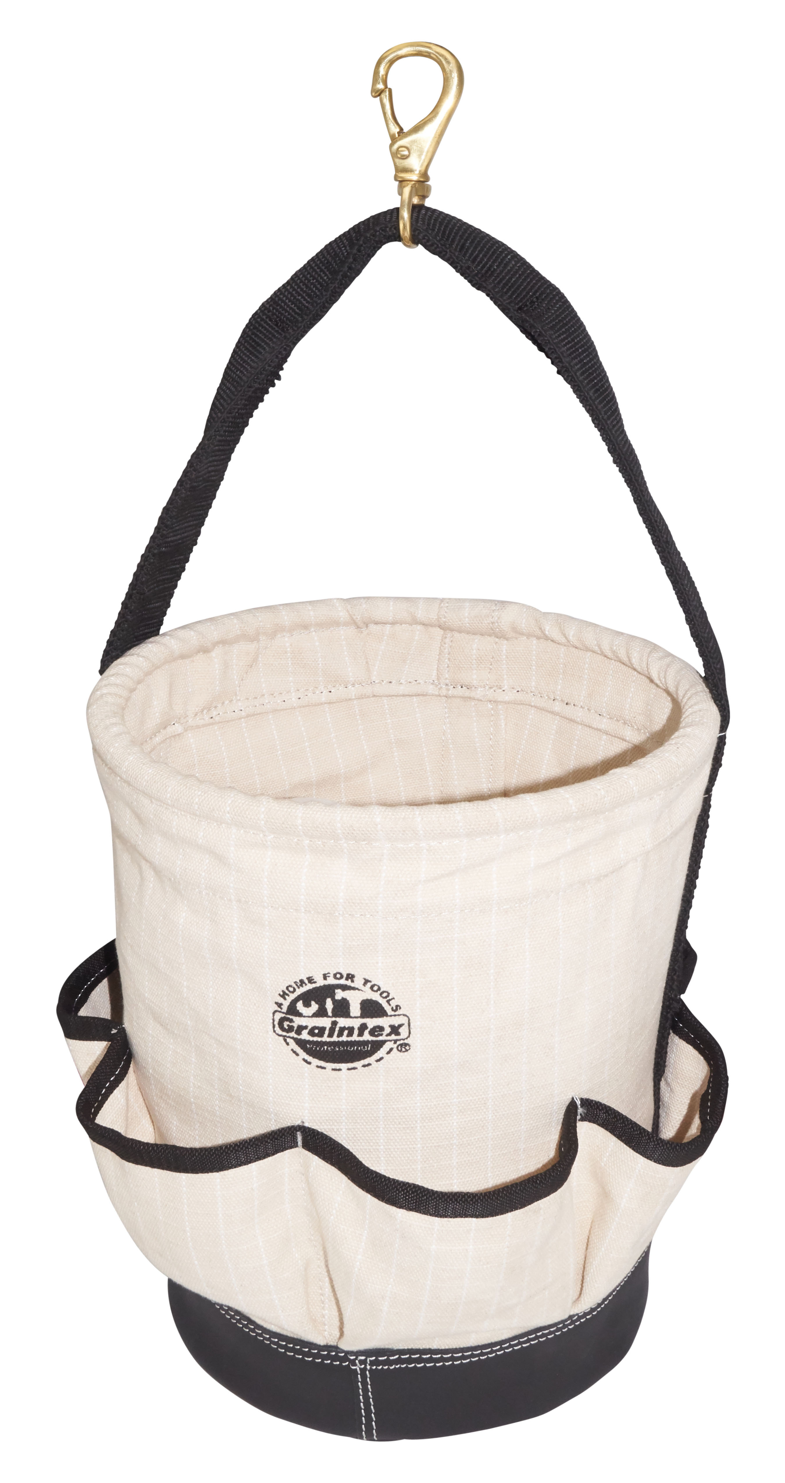 Graintex 12 in. 6-Pocket Utility Tapered Ripstop Canvas Tool Bucket ...