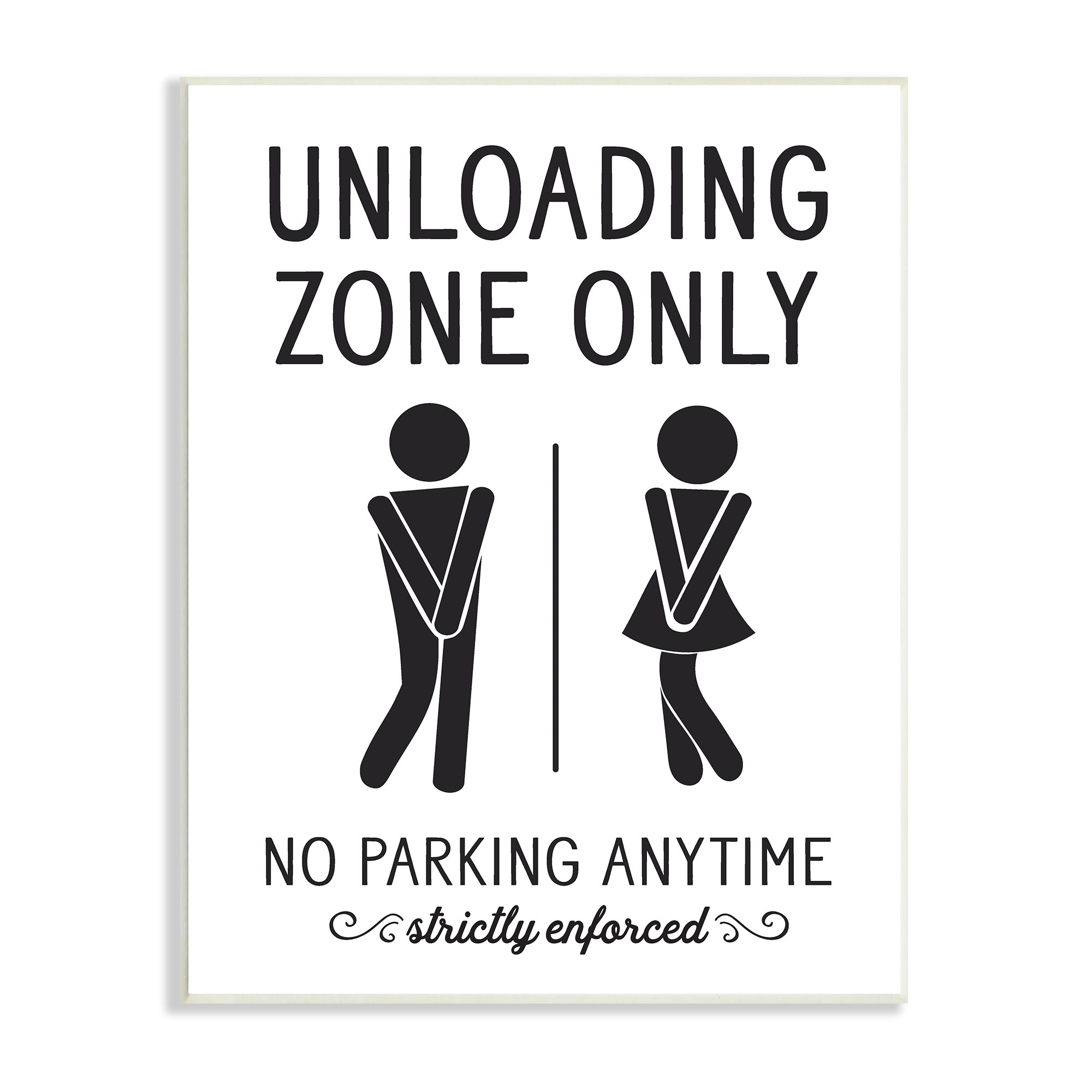 Stupell Industries Unloading Zone Witty Bathroom Symbols Casual Sign ...