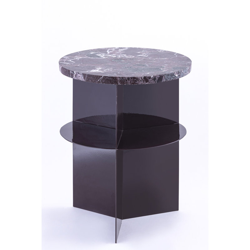 AllModern Round Side Table With Stone Top | Wayfair
