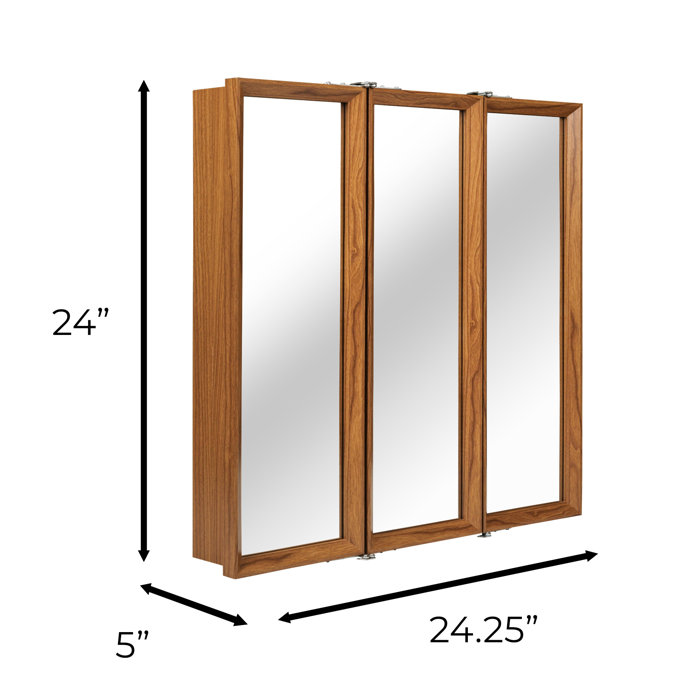 Winston Porter Anceline Surface Mount Medicine Cabinet with Mirror and ...