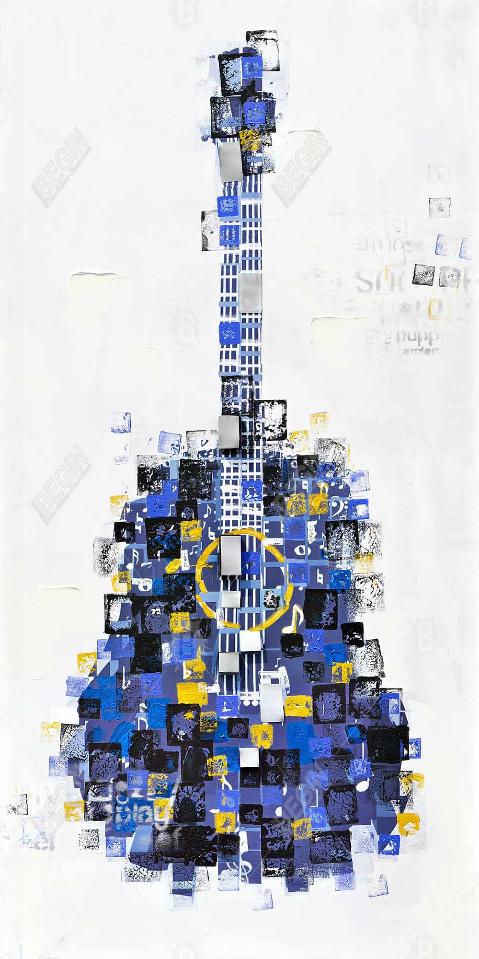 Begin Edition International Inc. Abstract guitar made of squares - 15. ...