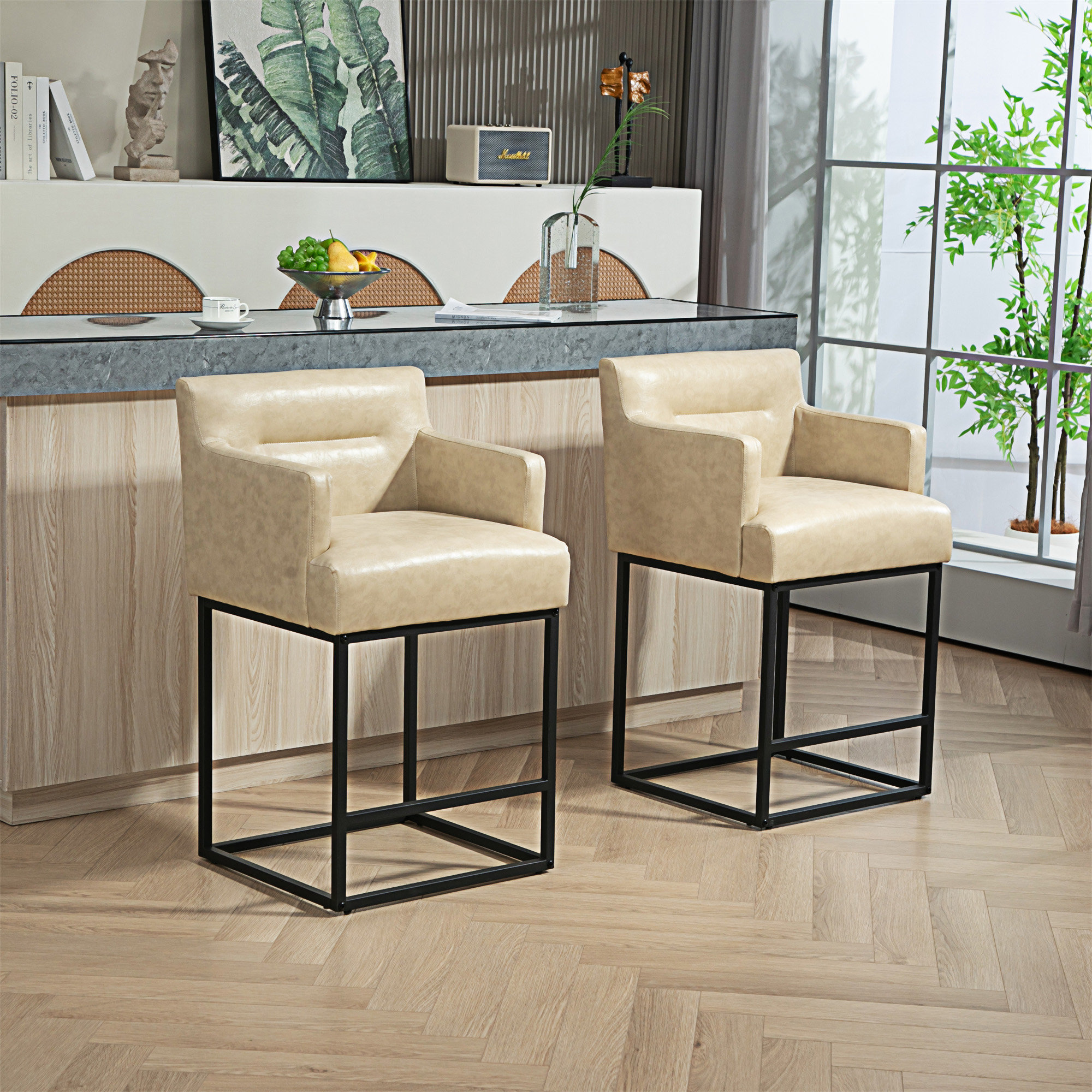 Hokku Designs House Hold Counter Height Bar Stools Set Of 2 | Wayfair