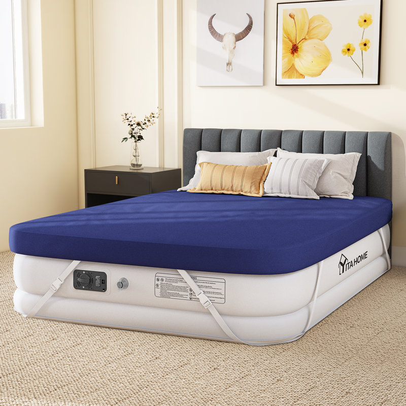 Balconera Blue Queen Air Mattress With Sheet | Wayfair