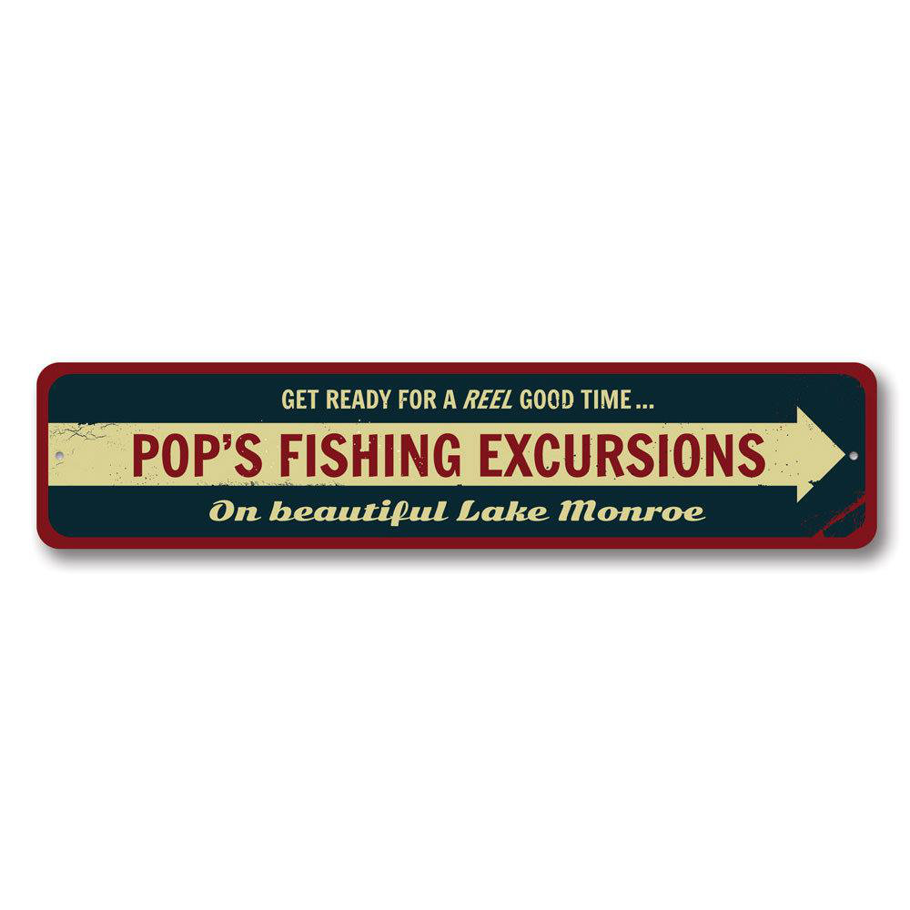 Lizton Sign Shop, Inc Fishing Excursions Aluminum Sign | Wayfair