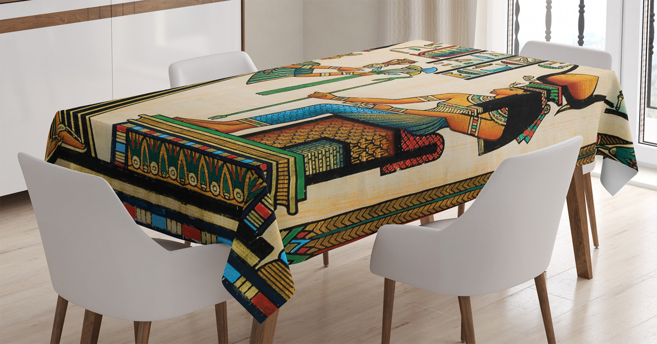 East Urban Home Egyptian Tablecloth, Old Egyptian Papyrus Depicting ...