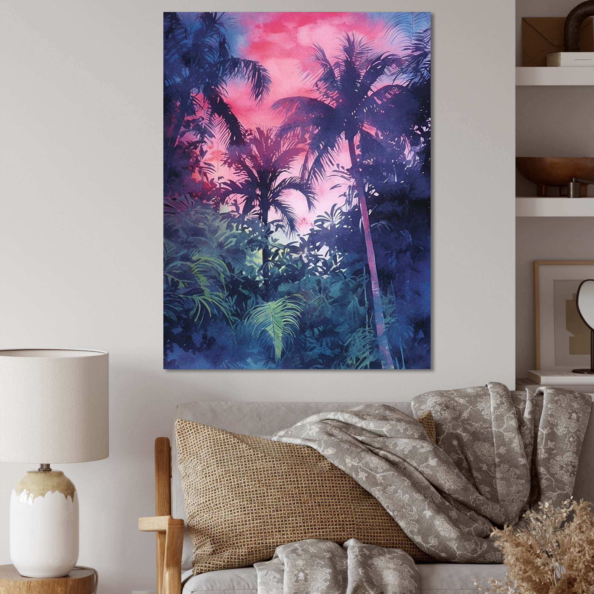 Bay Isle Home™ Vintage Pink Palm Trees Shadows IV - Wayfair Canada