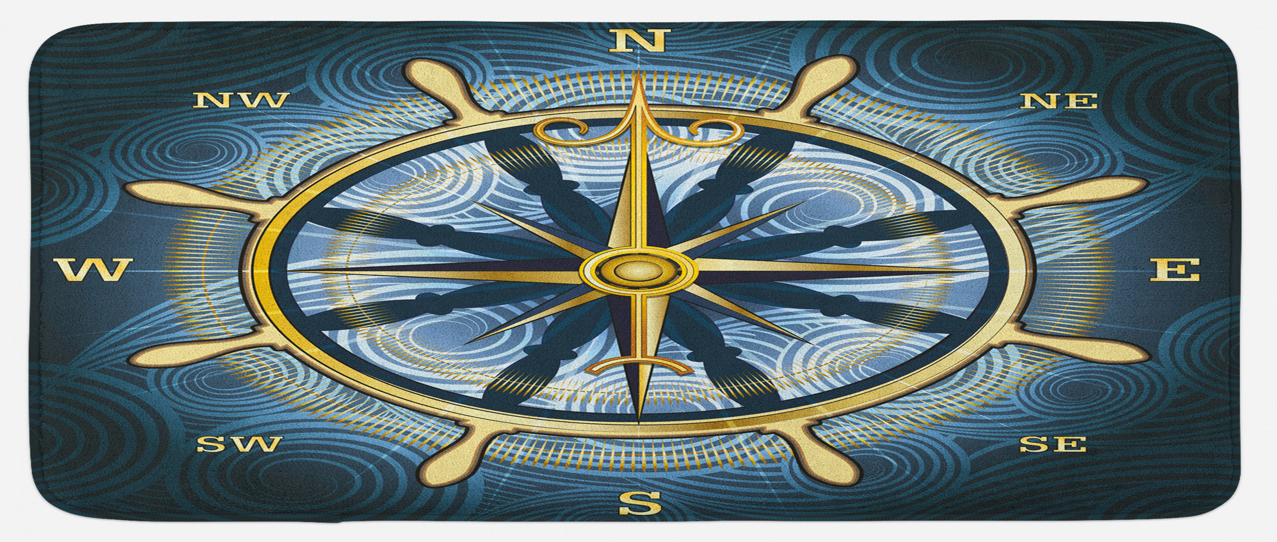 East Urban Home Navigation Theme Compass With Windrose And Helm On A ...