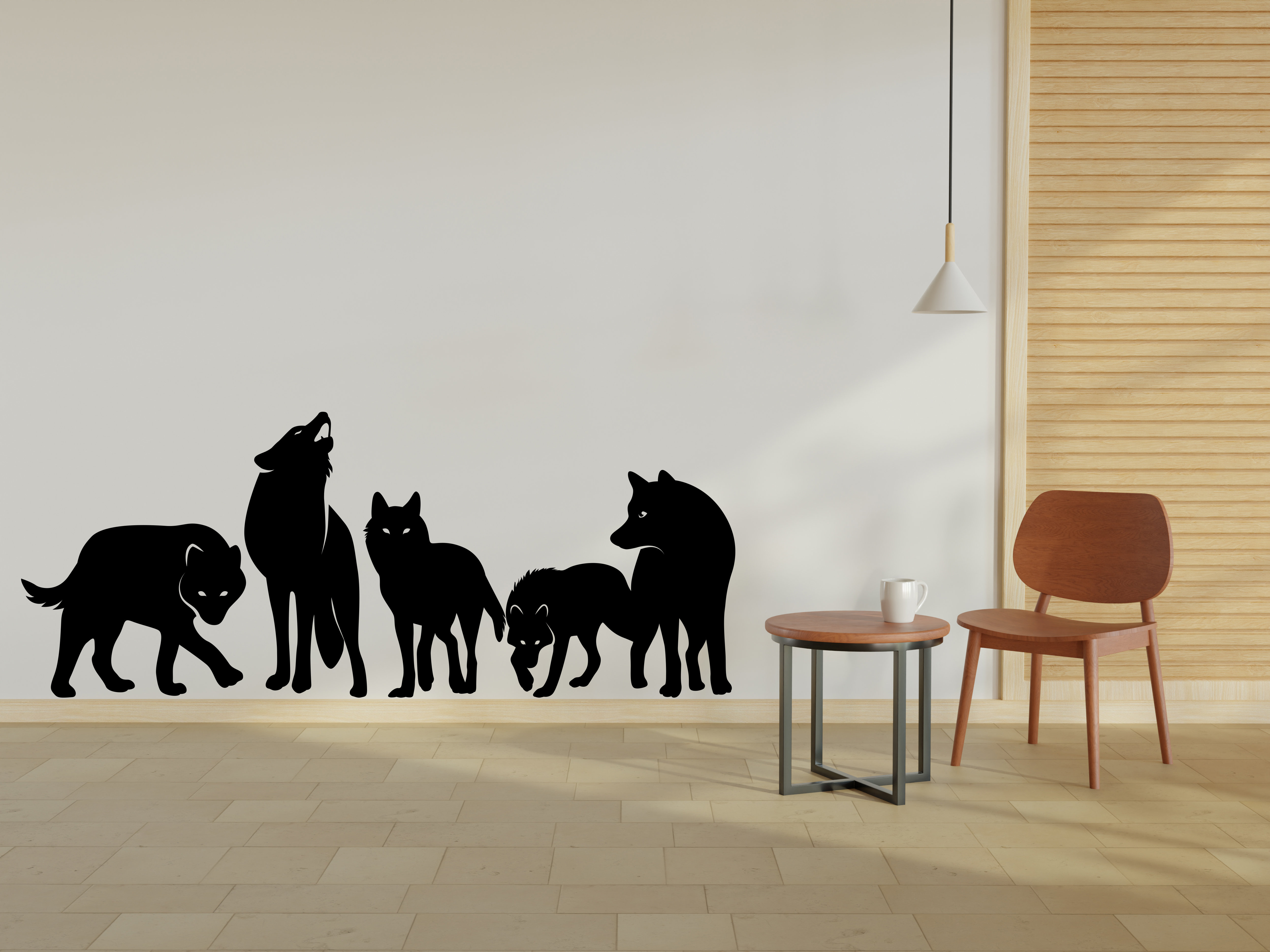 Millwood Pines Wolf Wall Decal, Howling Wolf Wall Art Decor Sticker ...