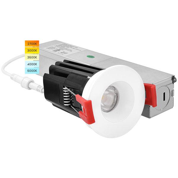 Luxrite 1" Selectable CCT New Construction IC LED Canless Recessed ...