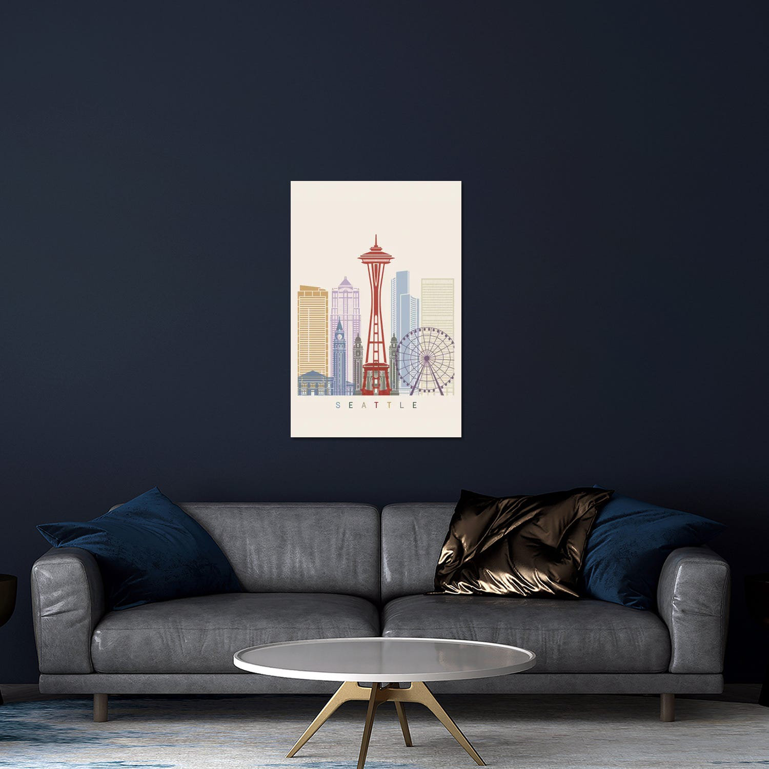 Red Barrel Studio® Seattle Skyline Poster by Paul Rommer - Unframed ...