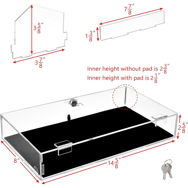 Rebrilliant Nectara Lockable Acrylic Display Case | Wayfair