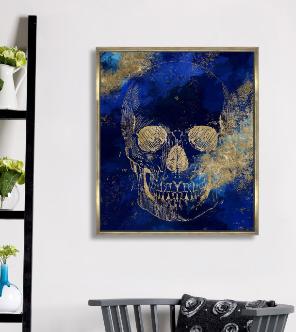 Mercer41 'Gold Skull' Floater Frame Graphic Art on Canvas - Wayfair Canada