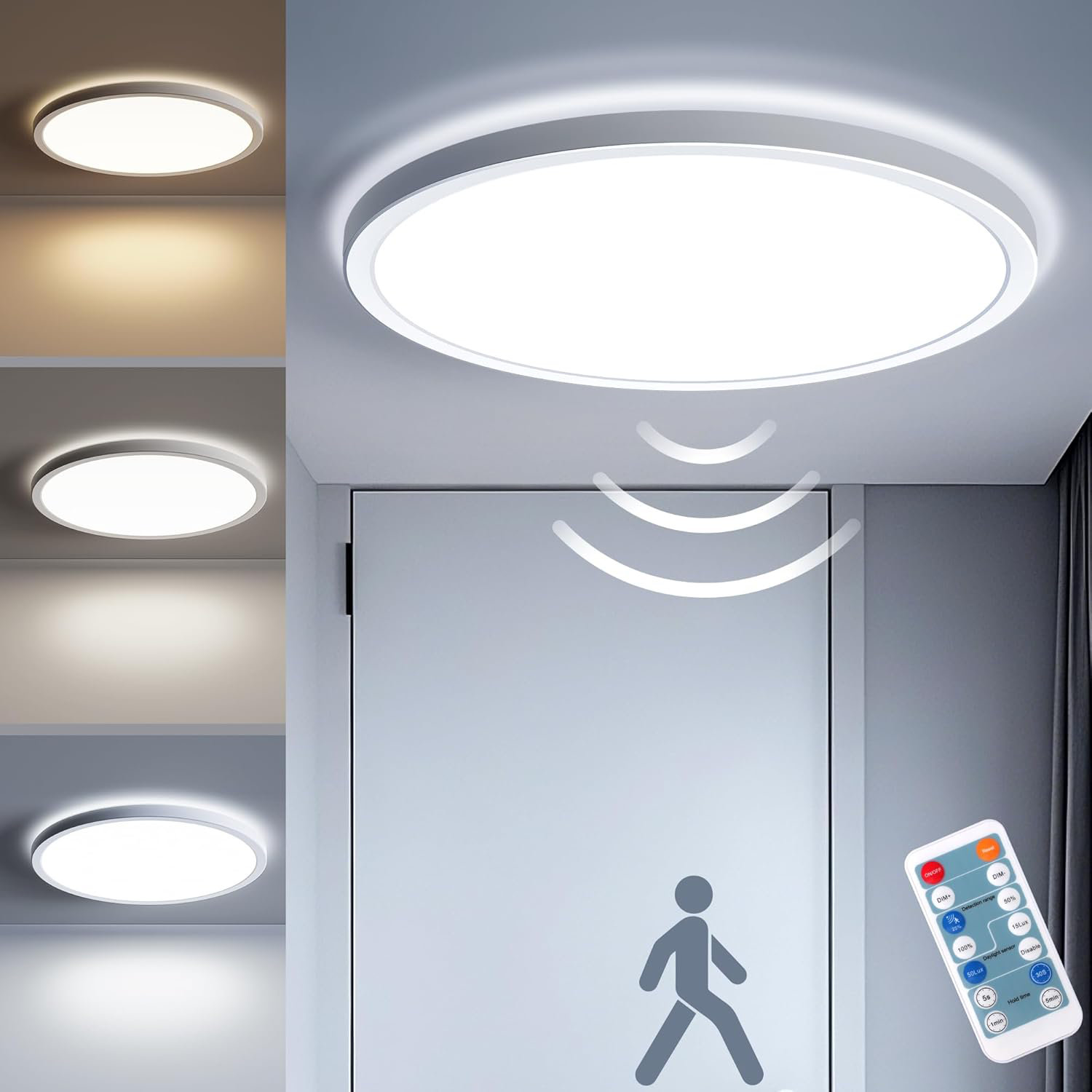 ENOLIL Dimmable Motion Sensor LED Ceiling Light with Remote | Wayfair