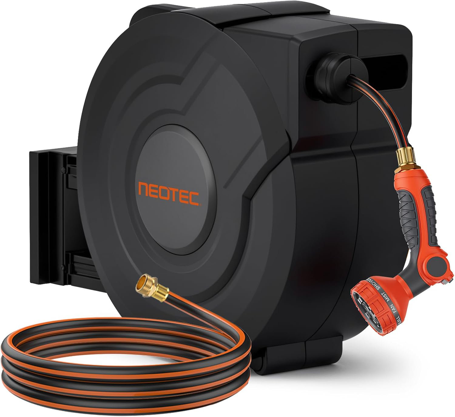 INKEDZ Retractable Garden Hose Reel 5/8 inch x 90ft - Wall Mounted ...