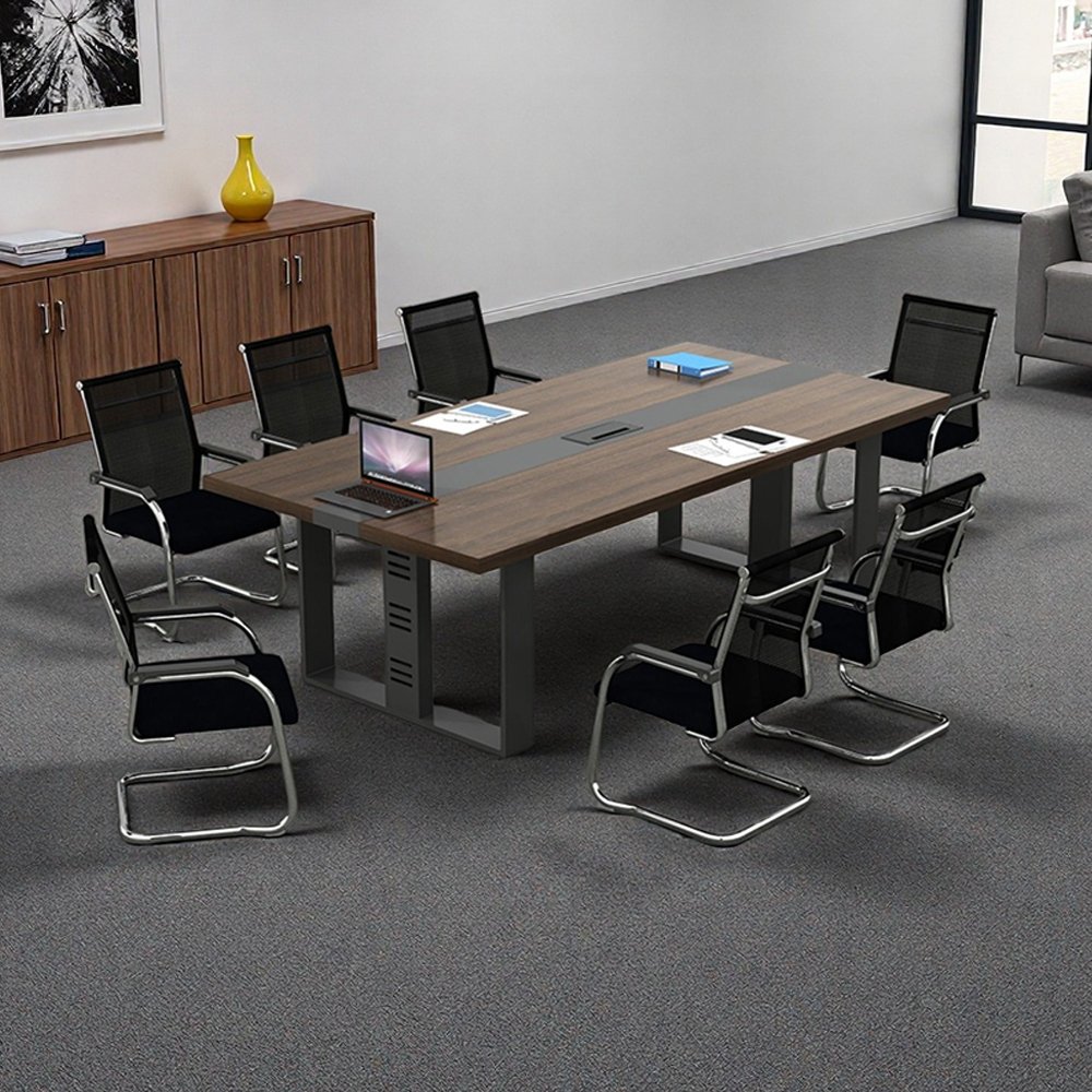 17 Stories Modern Rectangle Office Conference Table and Chair | Wayfair