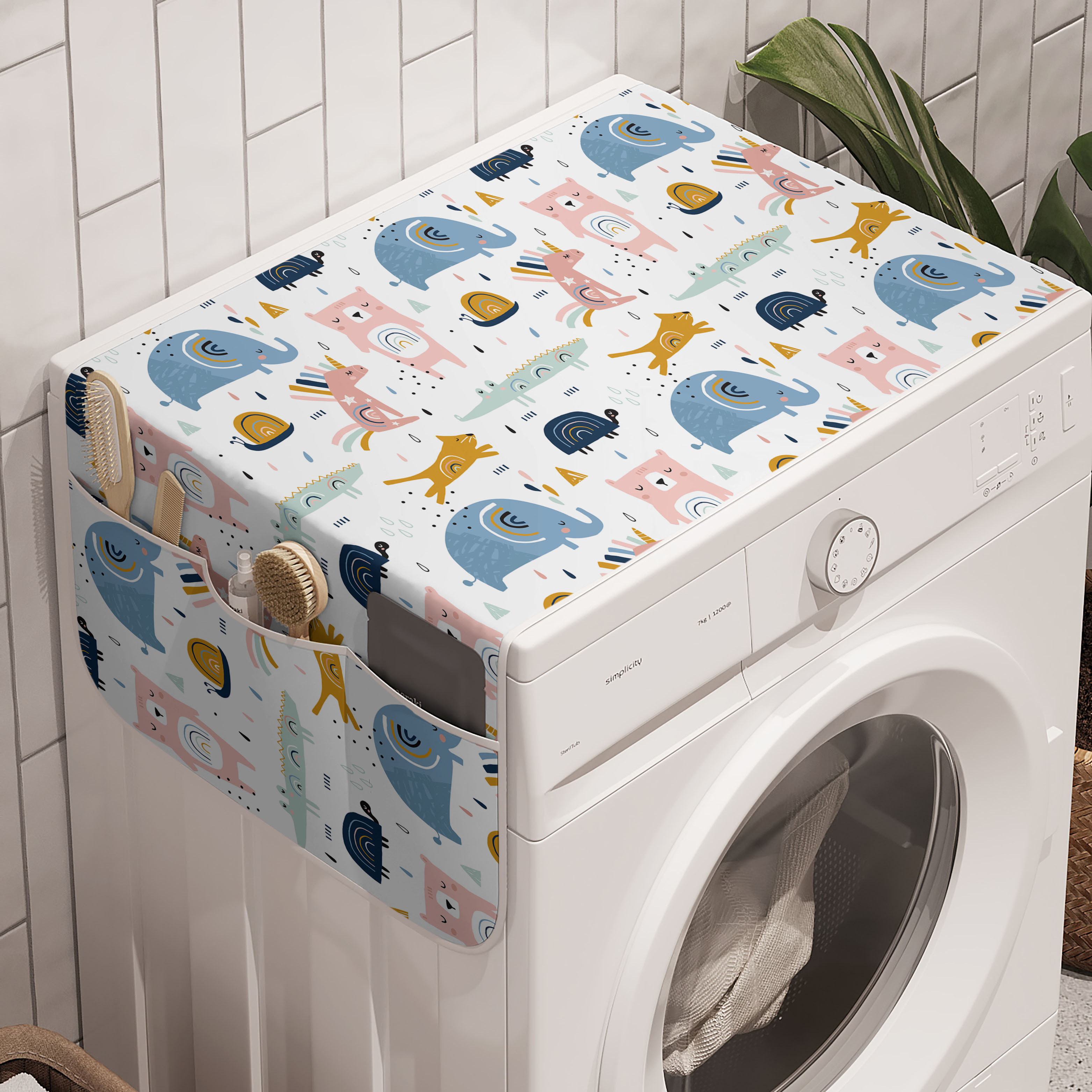 East Urban Home Crocodile Washing Machine Organizer Pack of 2 47" x 18. ...