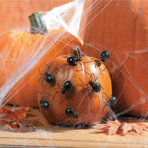 The Holiday Aisle® Spider Pumpkin Push-ins Halloween Decoration ...
