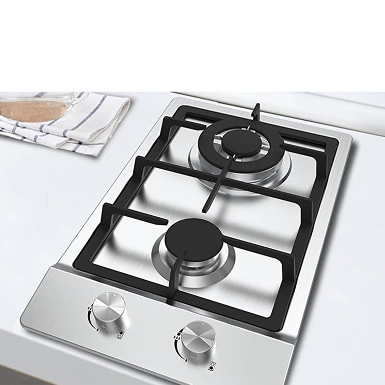MOXKING Stainless Steel Dual Fuel 2 Burner Cooktop | Wayfair