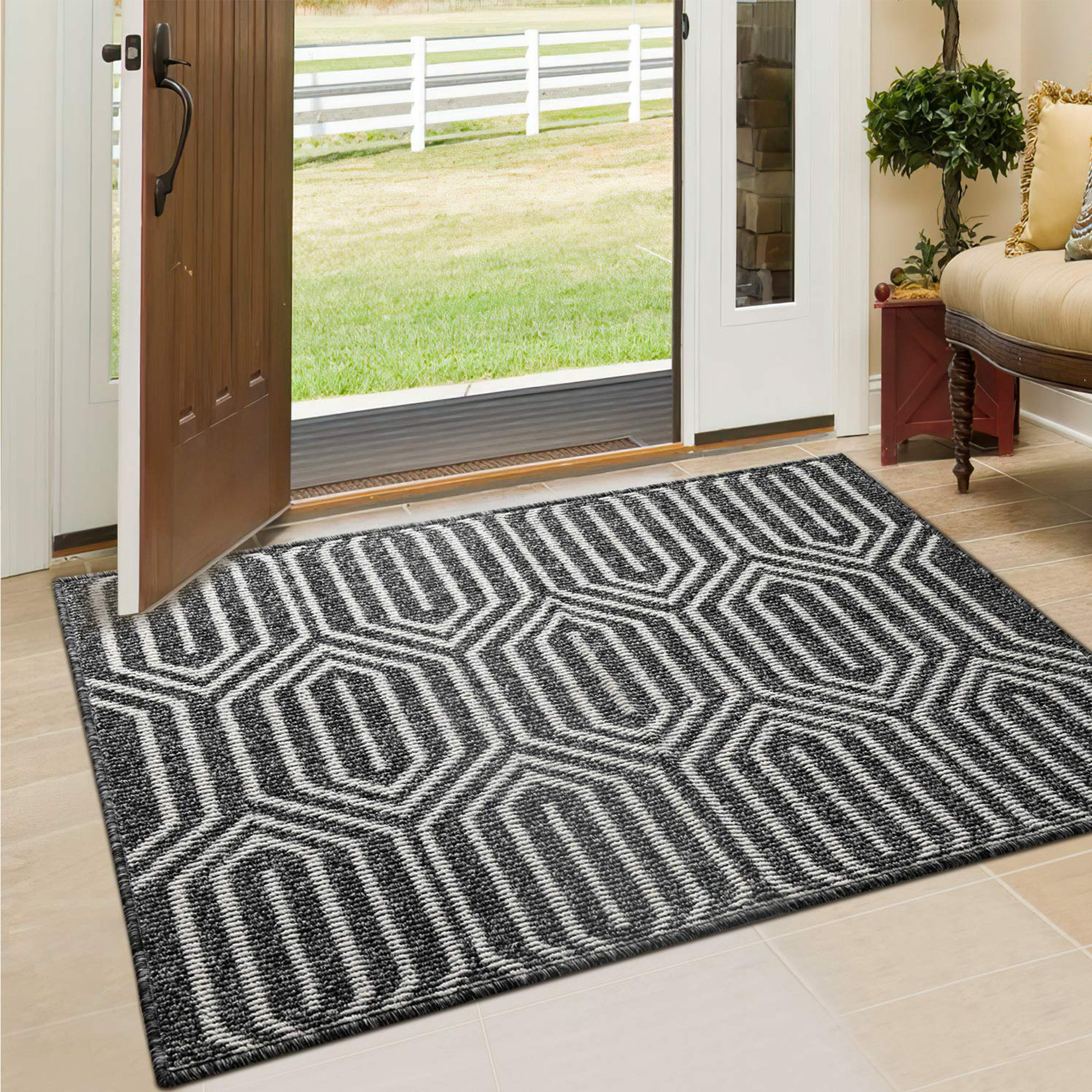 Corrigan Studio Hartlynn Entrance Non-Slip Indoor Outdoor Door Mat ...