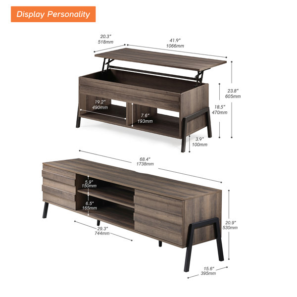 Trent Austin Design® Metinaro 2 Piece Coffee Table Set & Reviews | Wayfair