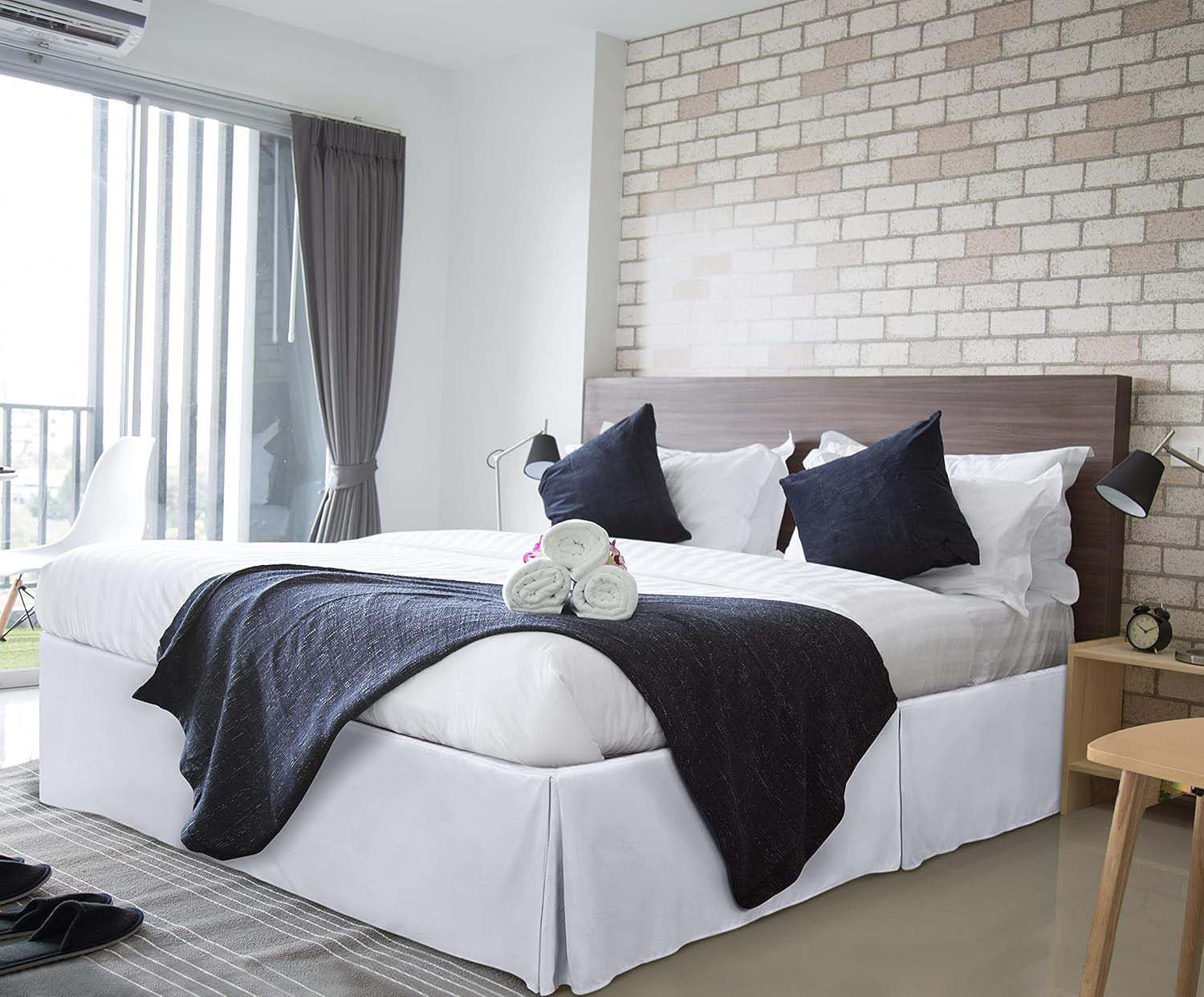 BEFIHO Never Lift Your Mattress Wrap Around Bed Skirt, Classic Style ...