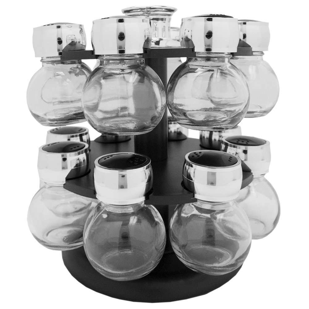 Ebern Designs Revolving 16 Jar Spice Jar & Rack Set "& Reviews" | Wayfair